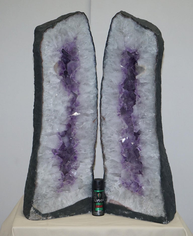 Stunning Pair of 120KG Amethyst Crystal Geodes Very Large Relieves ...