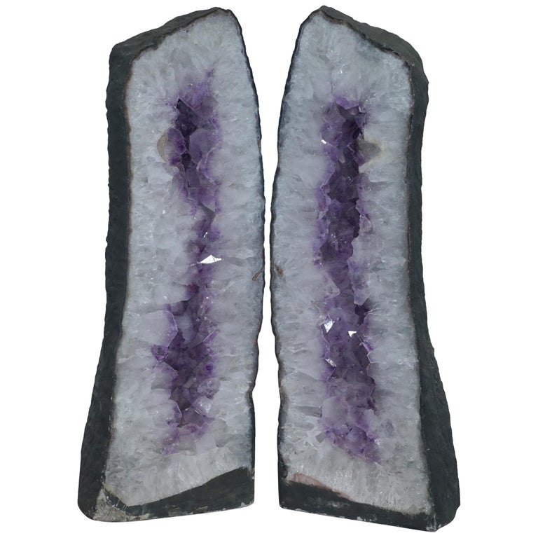 Stunning Pair of 120KG Amethyst Crystal Geodes Very Large Relieves ...