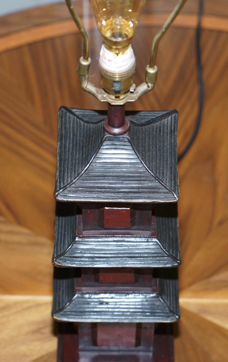 Stunning Pair of Austin the Home Collection Chinese Pagoda Temple Table ...