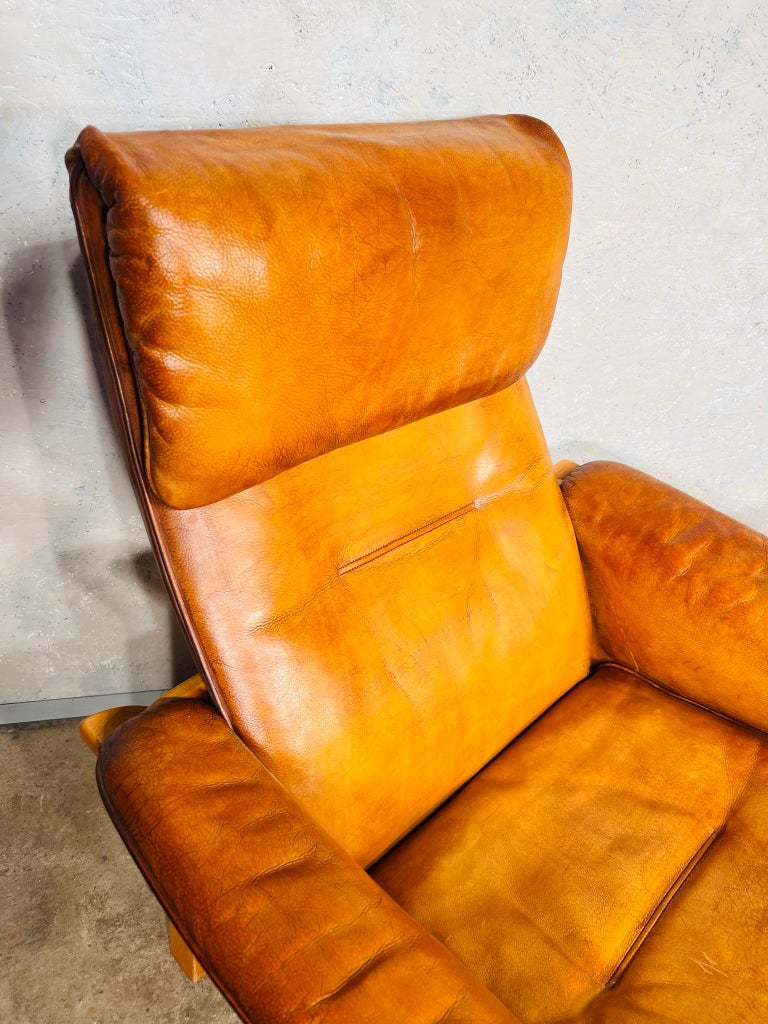 Stunning Pair of Gote Mobler Reclining Leather Armchairs Tan #683 For ...