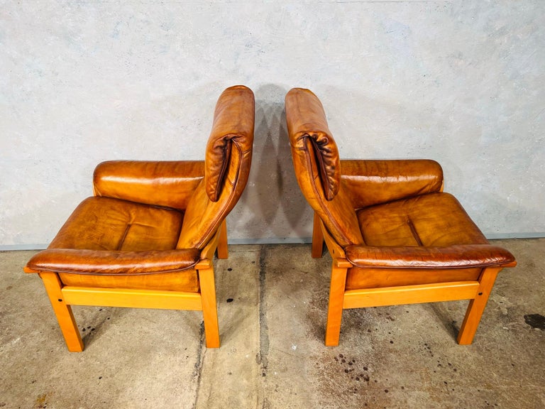 Stunning Pair of Gote Mobler Reclining Leather Armchairs Tan #683 For ...
