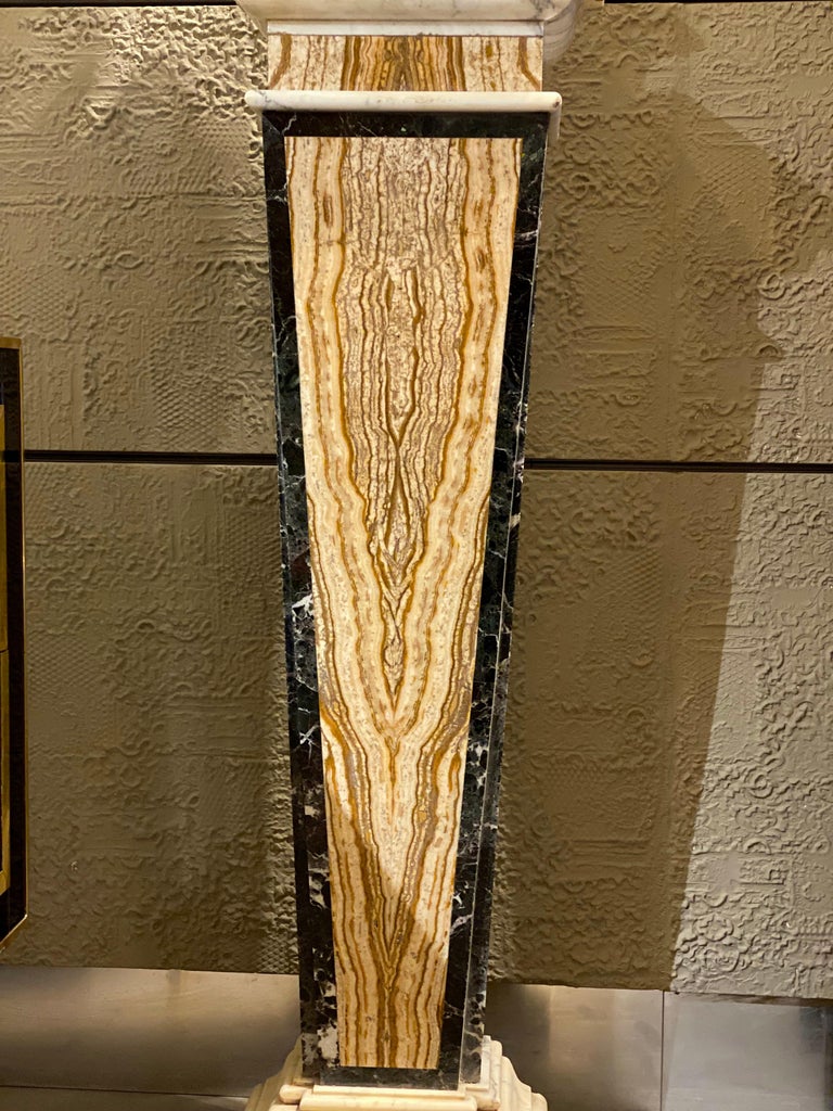 Stunning Pair of Italian Neoclassical Inlaid Marble Bases or Pedestals ...