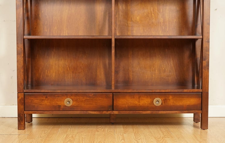 Stunning Pair of Military Campaign Bookcases with Two Drawers at 1stDibs