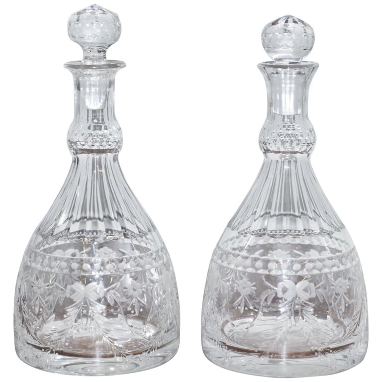 Stunning Pair of Original Thomas Goode 1827 Cut Glass Crystal Decanters ...