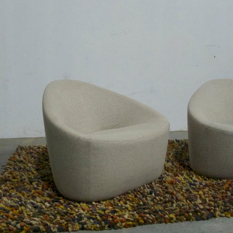 Stunning Pair of Sculptural Zanotta Italian Modernist Upholstered ...