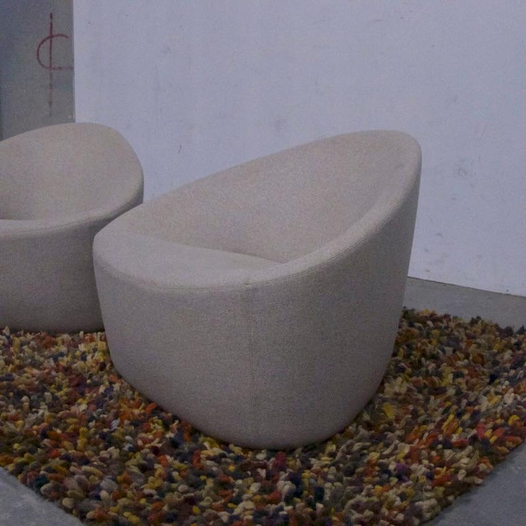 Stunning Pair of Sculptural Zanotta Italian Modernist Upholstered ...