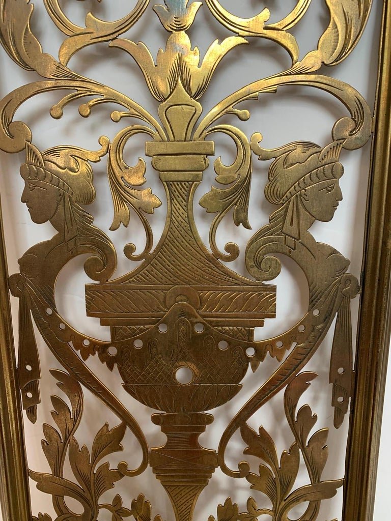 Stunning Pair of Vintage Pierced and Etched Brass Panels For Sale at ...