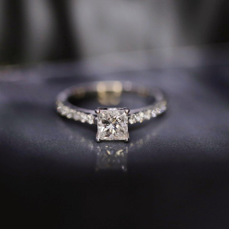 Customizable Stunning Platinum Engagement Ring, Princess Cut, 2.01 ct ...