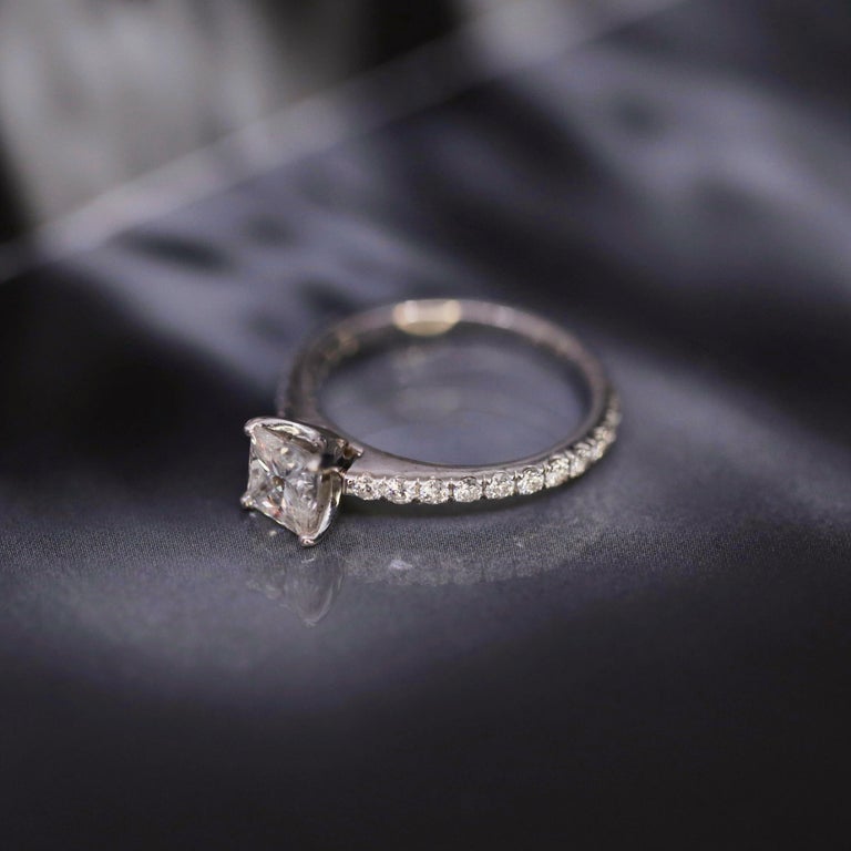 Customizable Stunning Platinum Engagement Ring, Princess Cut, 2.01 ct ...