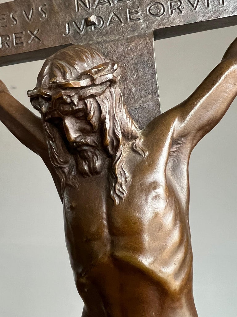 Stunning and Powerful Altar Crucifix with Detailed Bronze Sculpture of ...