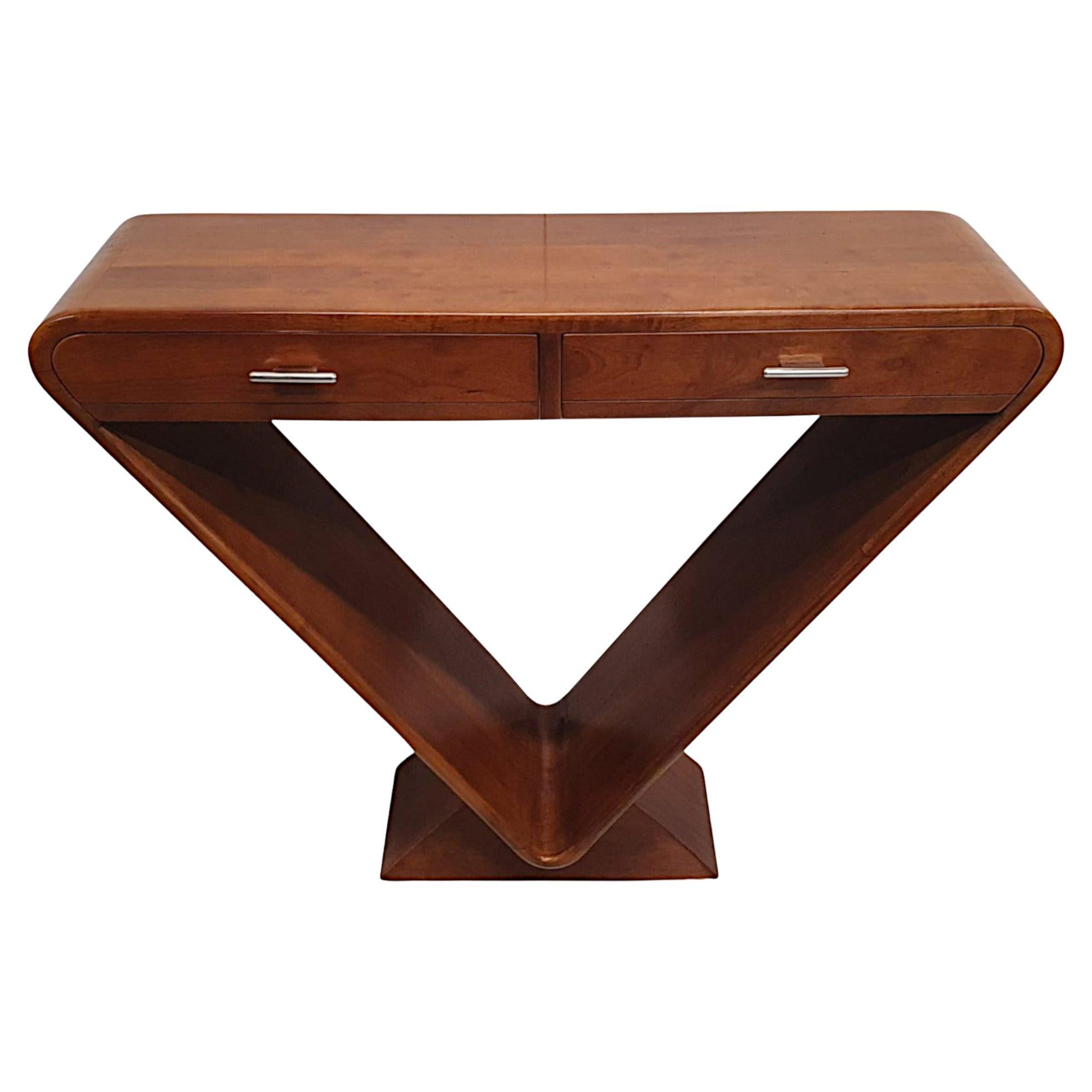 Art Deco Console Table in Sycamore, circa 1930 at 1stDibs