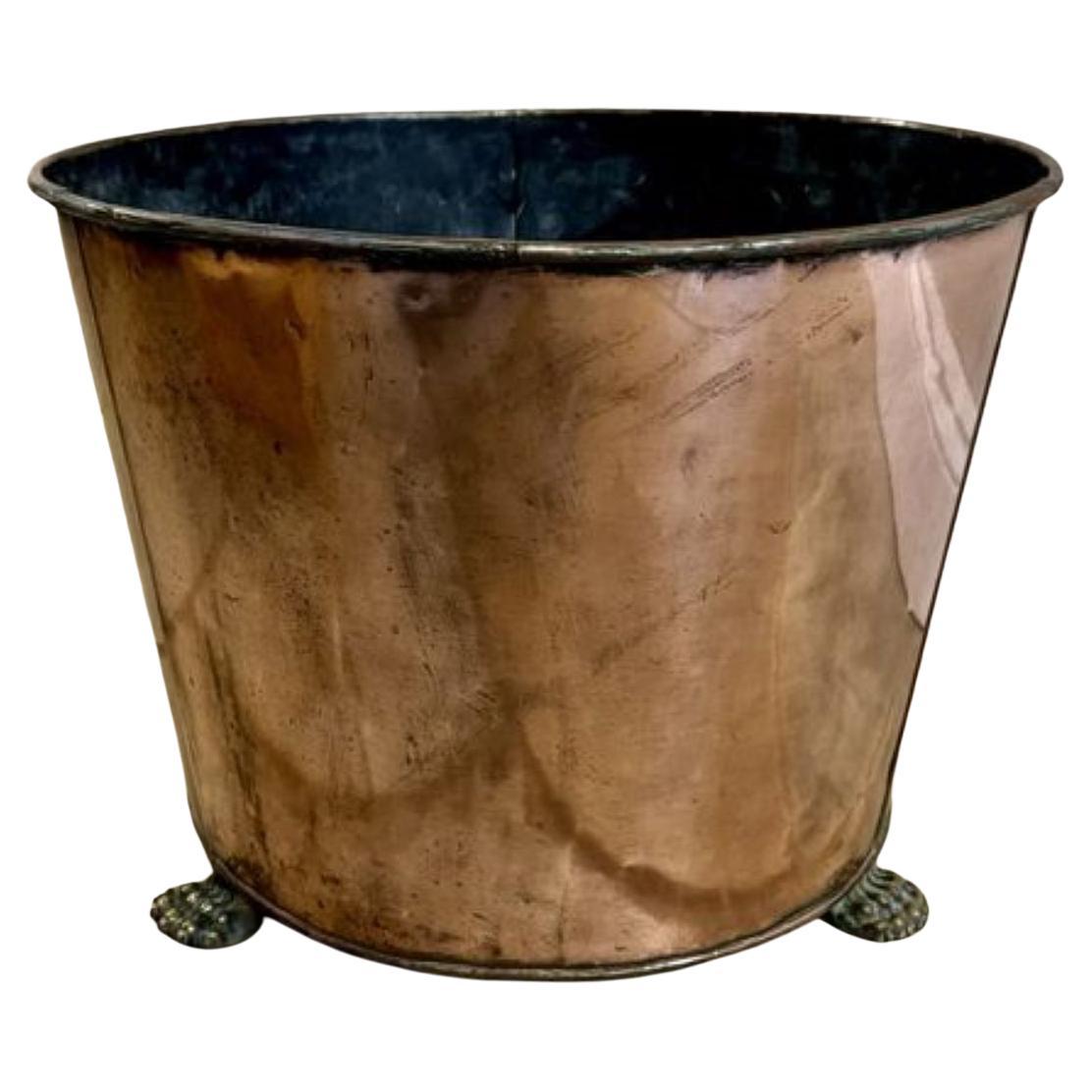 Stunning quality large antique Victorian copper log bin at 1stDibs