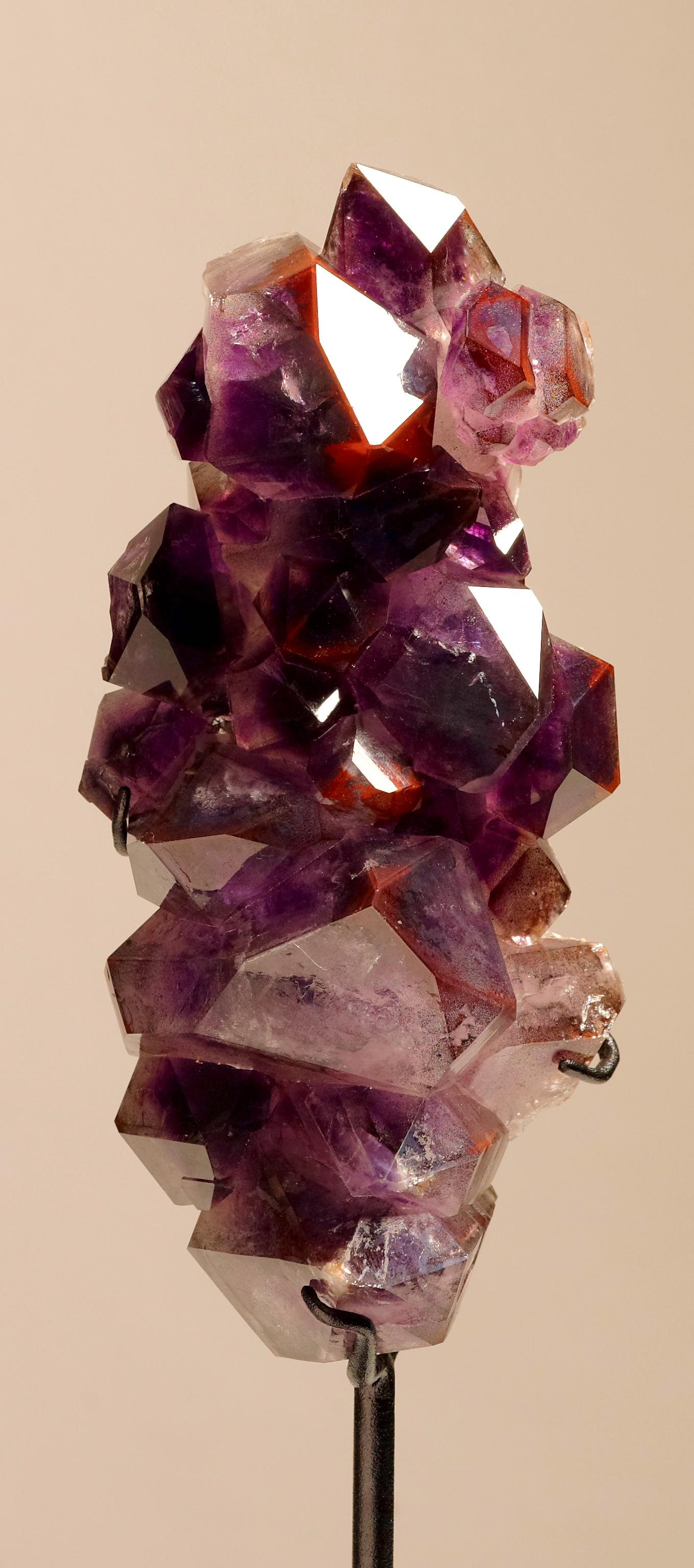 Stunning rare dramatic very large amethyst with hermatite on stand ...
