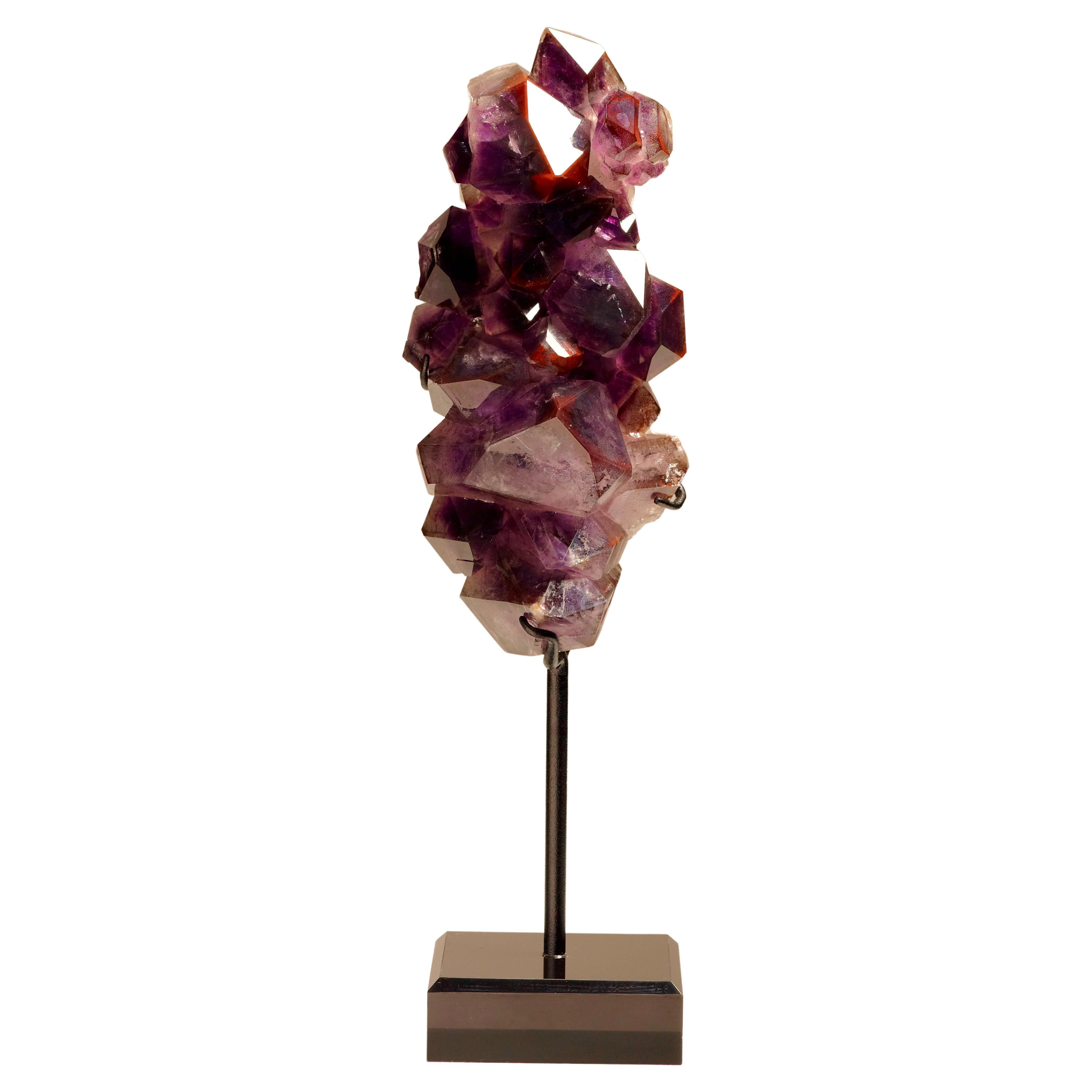 Stunning rare dramatic very large amethyst with hermatite on stand ...
