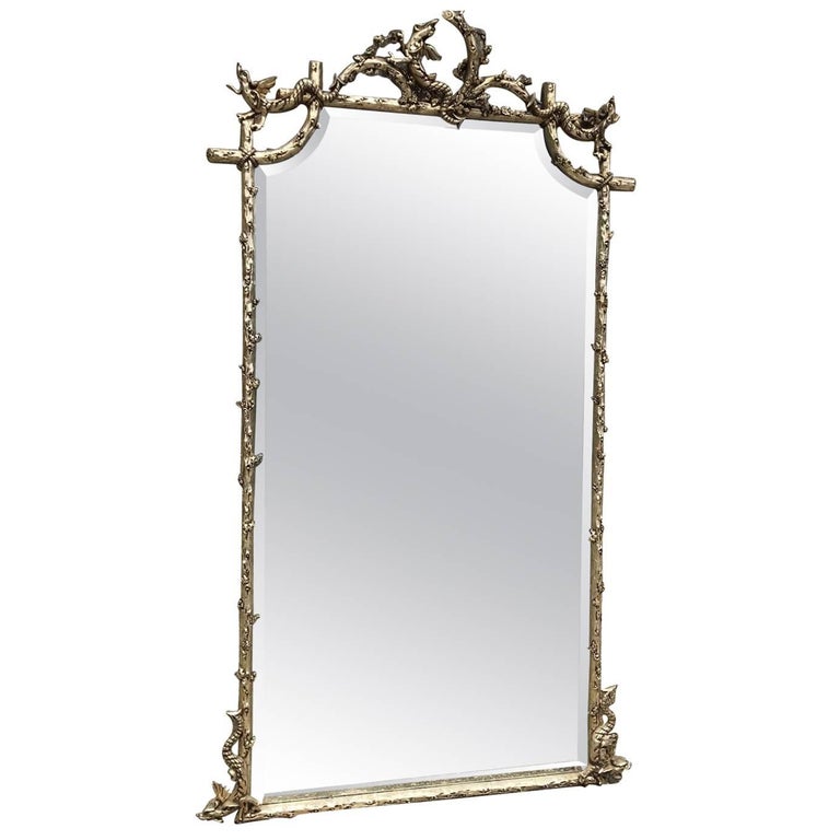 Stunning Rare French Antique Silver Mirror, Original Early 1800s ...