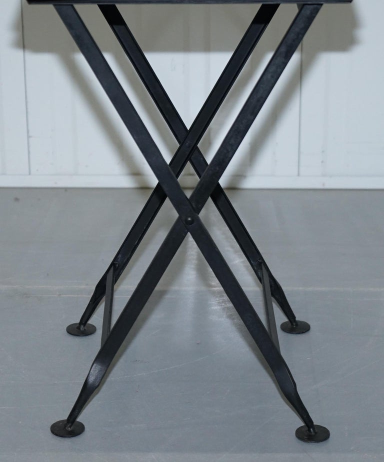 Stunning Rare Pair of Vintage Hand Painted Folding Metal Card Games ...