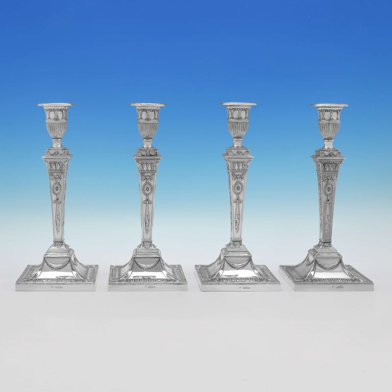 Stunning Set of 4 Victorian Antique Sterling Silver Candlesticks ...