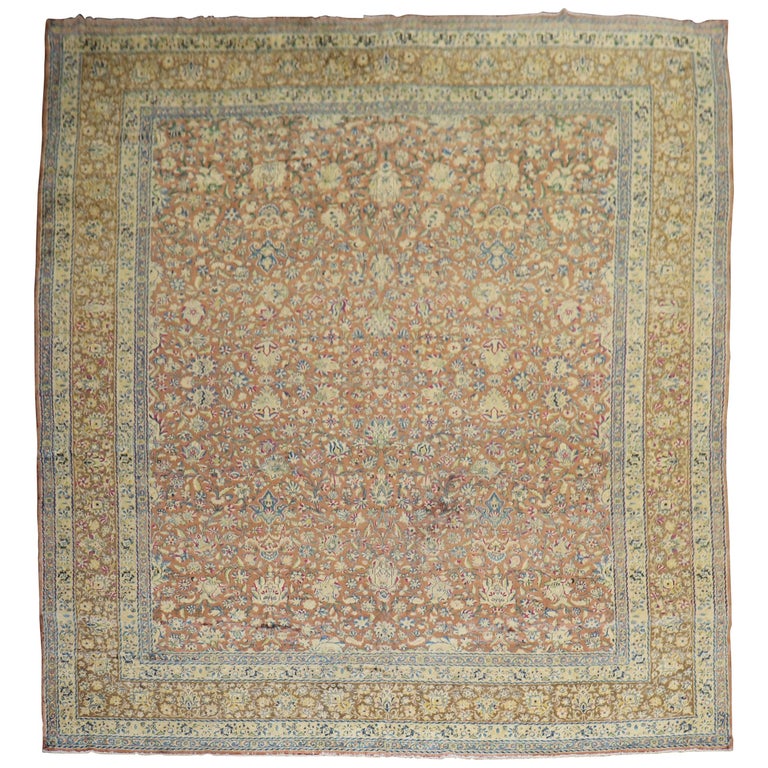 Stunning Silk Sheen Indian Floral Room Size Rug For Sale at 1stDibs