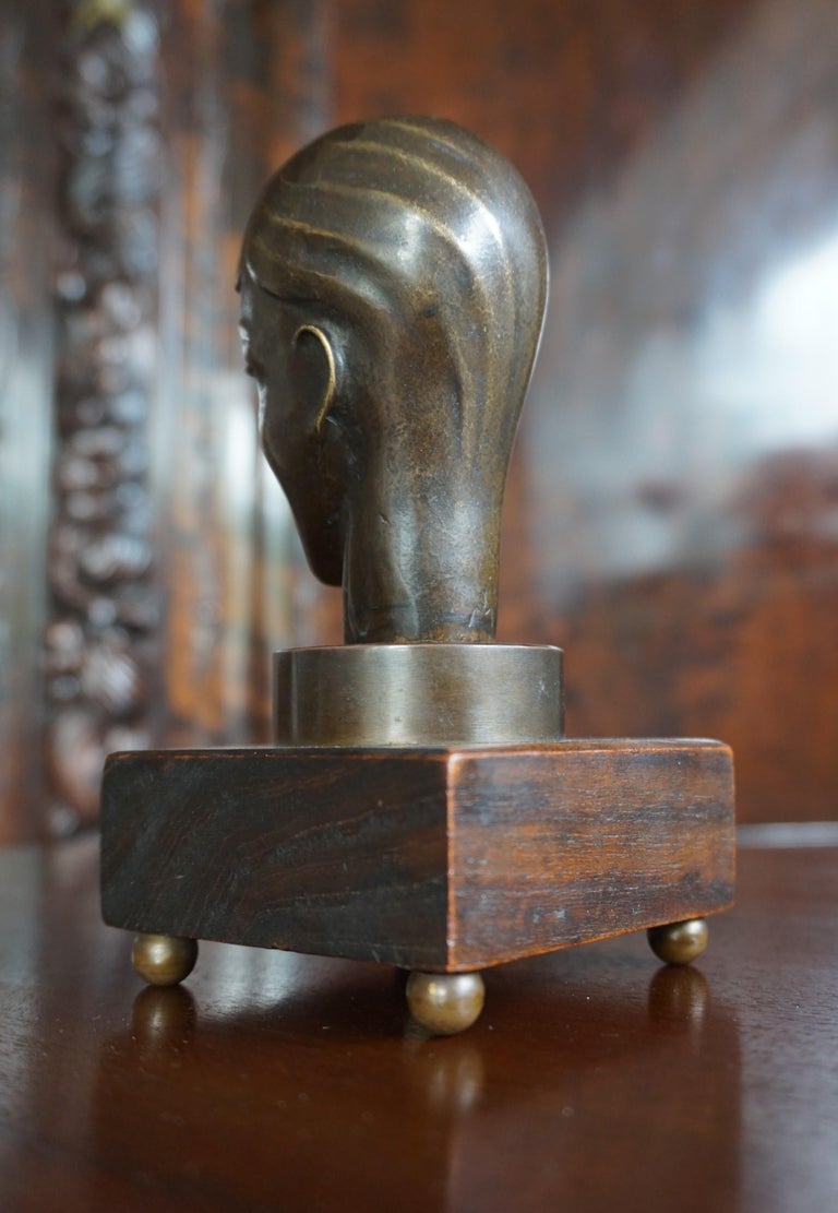 Stunning and Small Art Deco Bronze Androgynous Sculpture with Asian ...