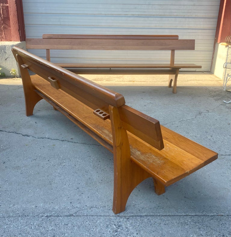 Stunning Solid Birch Modernist Church Pew / Bench, After Frank Lloyd ...