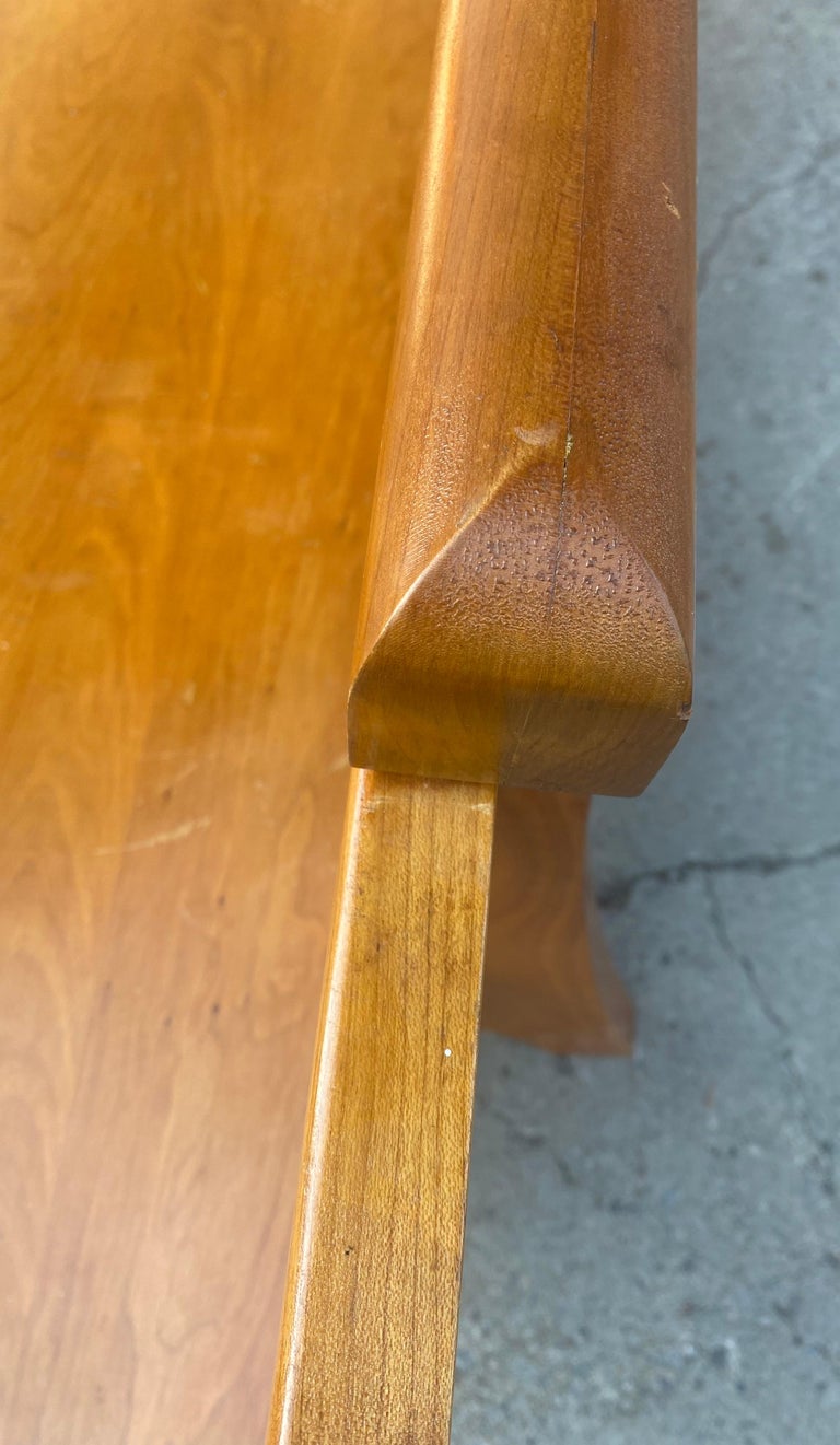 Stunning Solid Birch Modernist Church Pew / Bench, After Frank Lloyd ...