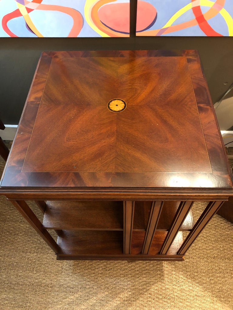 Stunning Square Rotating Bookcase Stand Side Table with Arts and Crafts ...