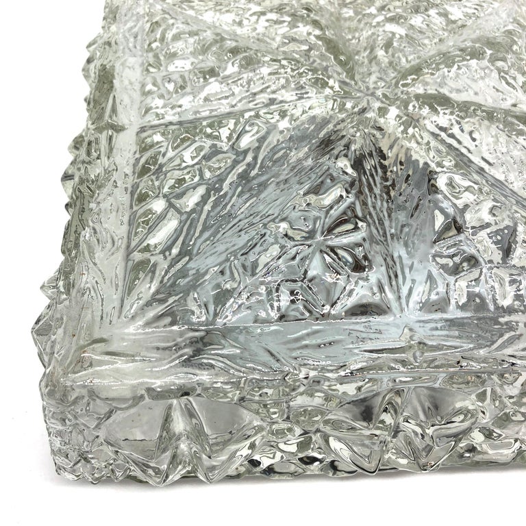 Stunning Star Pattern Glass Flush Mount Ceiling Light, Austria, 1960s ...