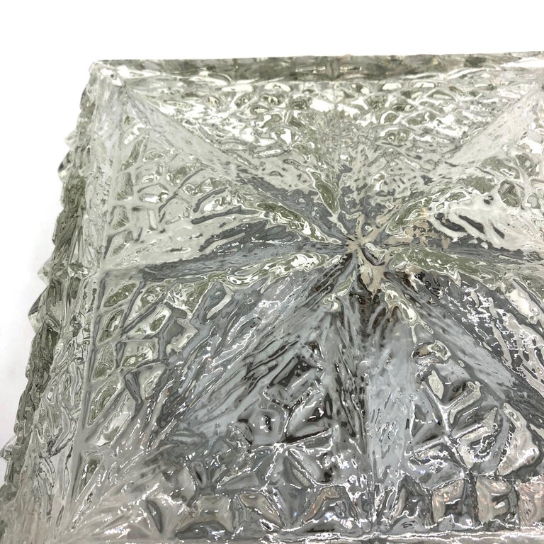Stunning Star Pattern Glass Flush Mount Ceiling Light, Austria, 1960s ...