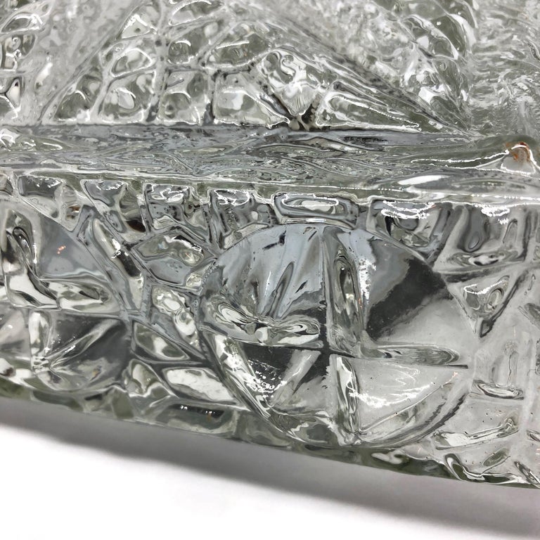 Stunning Star Pattern Glass Flush Mount Ceiling Light, Austria, 1960s ...