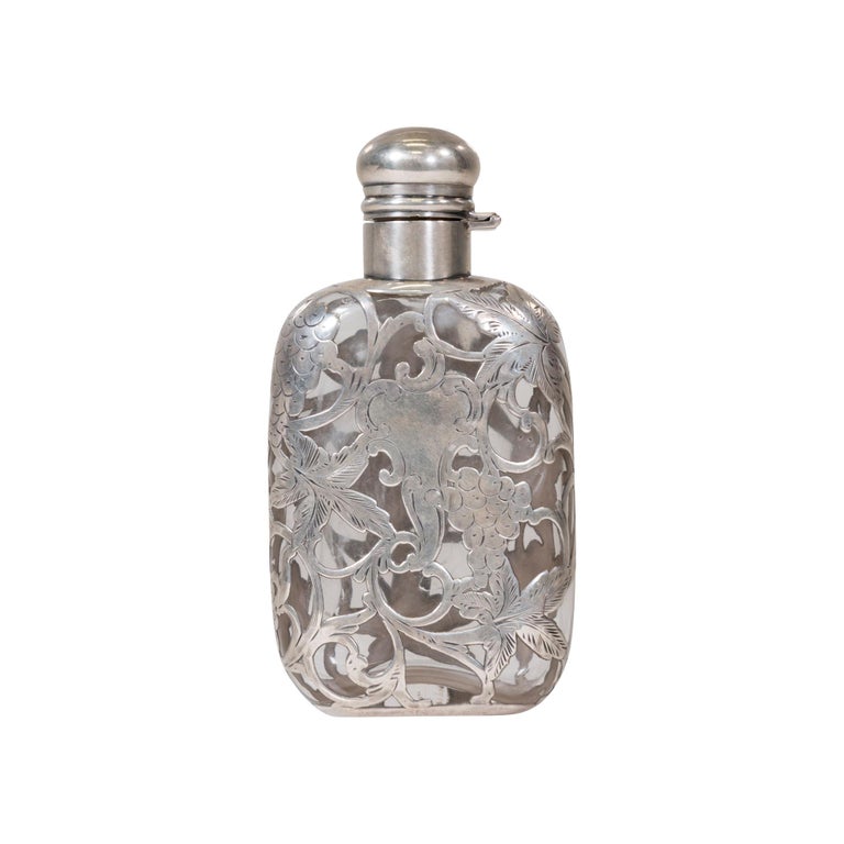 Stunning Sterling Silver Flask For Sale at 1stDibs