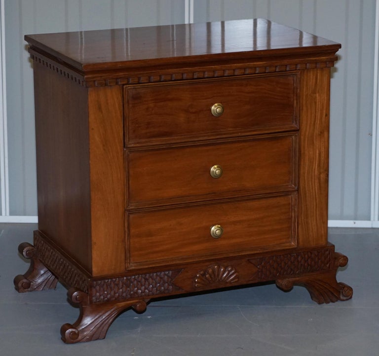 Stunning Suite of Panelled Hardwood Chests of Drawers Ornately Carved ...