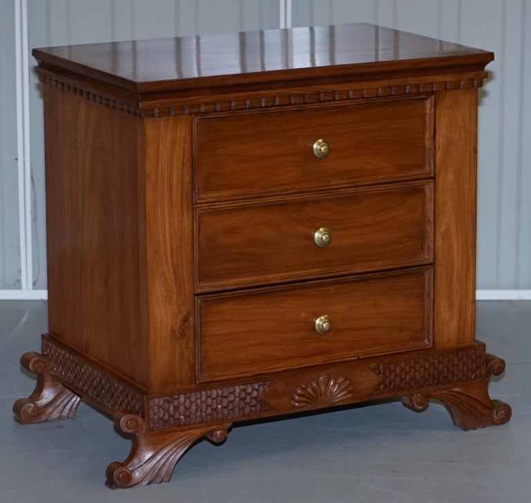 Stunning Suite of Panelled Hardwood Chests of Drawers Ornately Carved ...