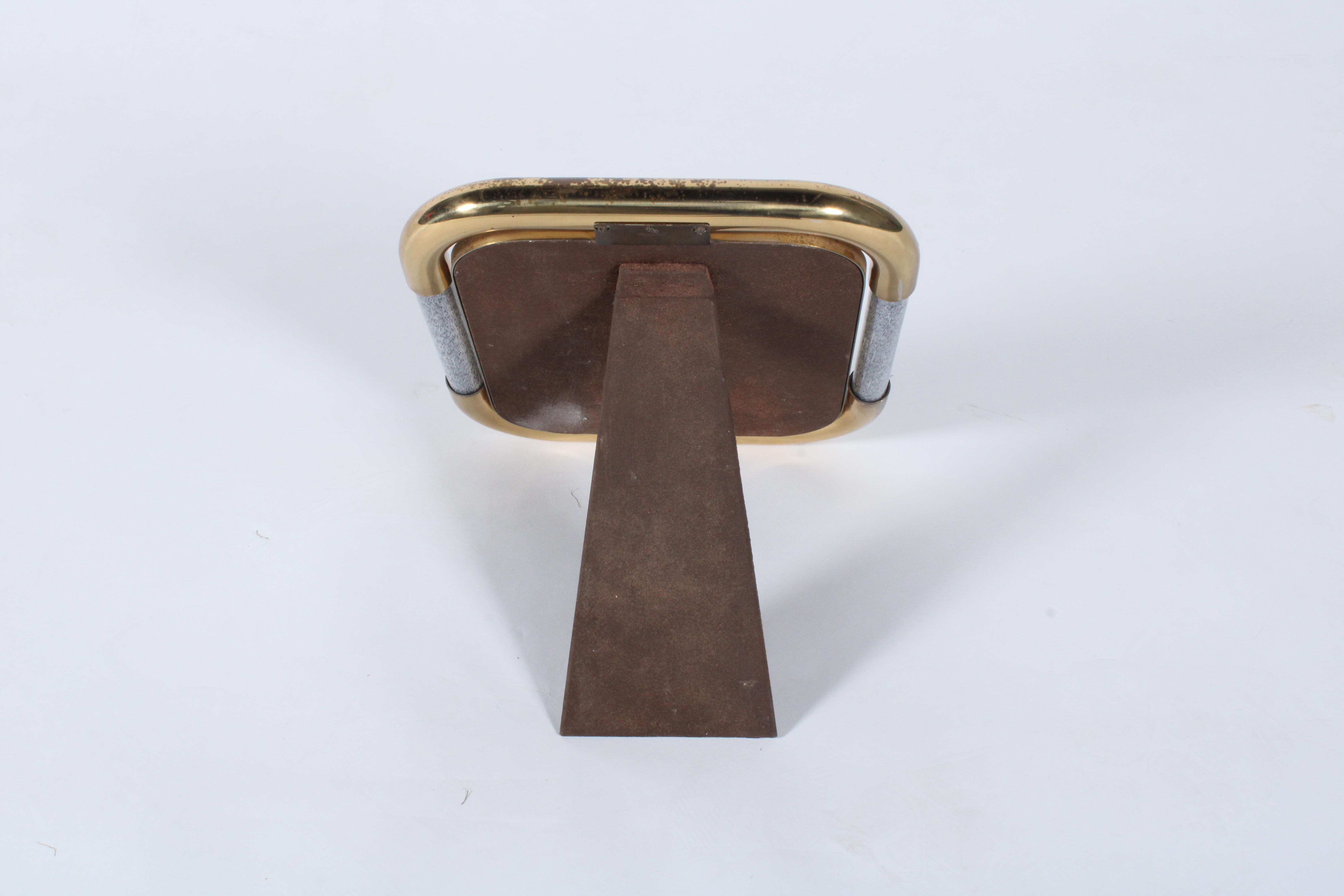 Stunning Table Top Mirror In Brass and Glass By Tommaso Barbi * Free WW ...