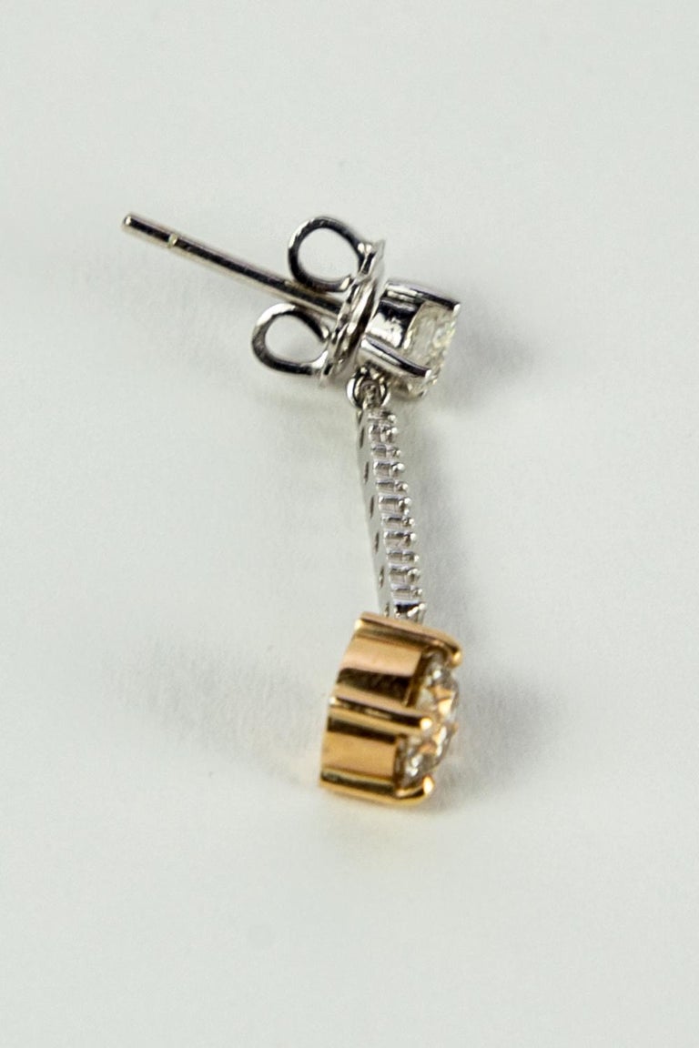 Estate Diamond Drop Gold Heirloom Quality Earrings For Sale at 1stDibs