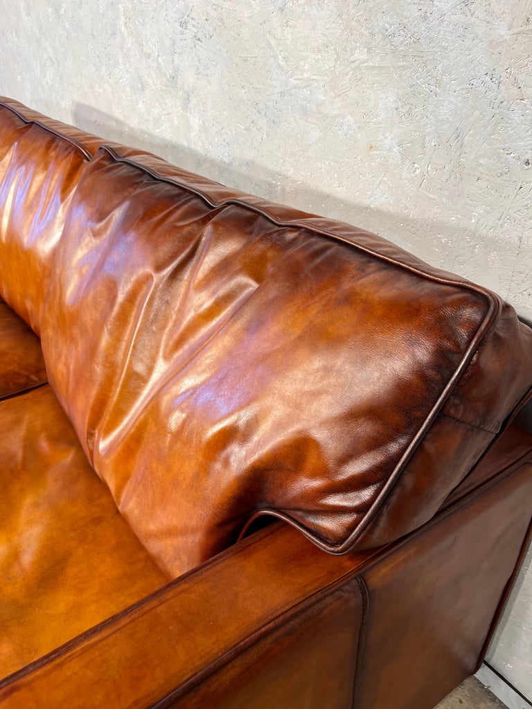 Stunning Timothy Oulton Viscount 2- 3 Seater Leather Sofa Hand Dyed ...