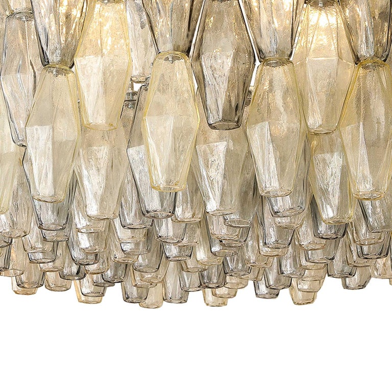 Stunning Tri-Color Murano Glass Polyhedron Chandelier For Sale at 1stDibs