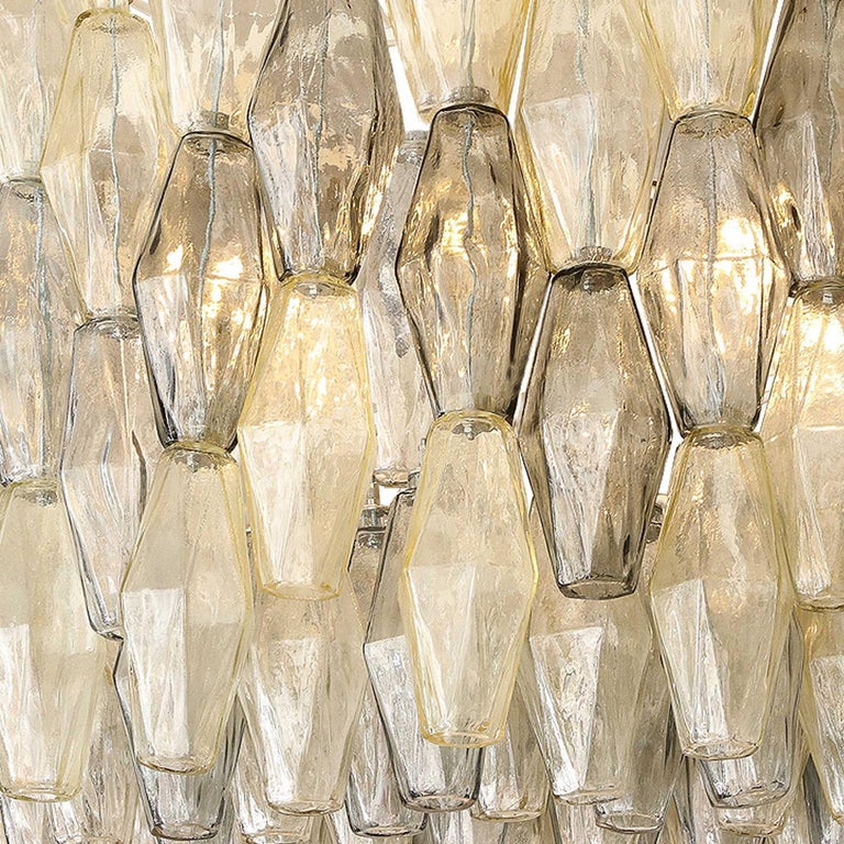 Stunning Tri-Color Murano Glass Polyhedron Chandelier For Sale at 1stDibs
