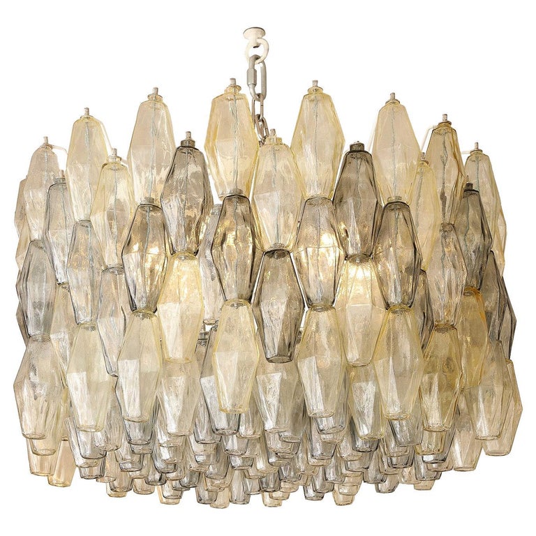 Stunning Tri-Color Murano Glass Polyhedron Chandelier For Sale at 1stDibs