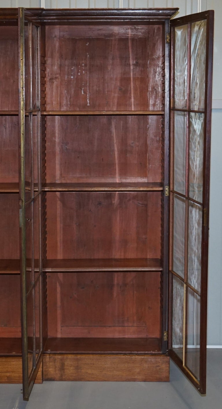 Stunning Very Large Victorian Mahogany Library Breakfront Bookcase ...