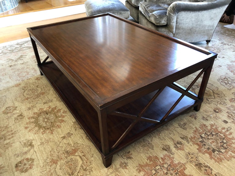 Stunning Very Large Walnut X Design Coffee Table at 1stDibs
