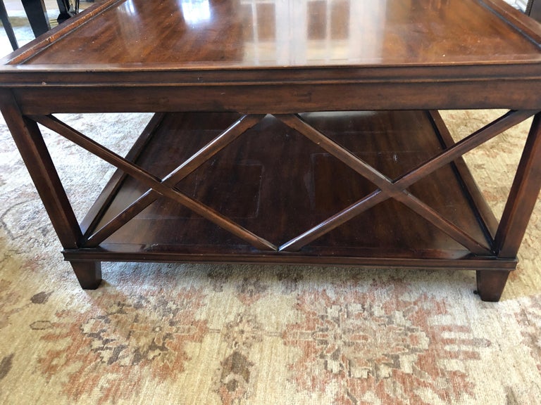 Stunning Very Large Walnut X Design Coffee Table at 1stDibs
