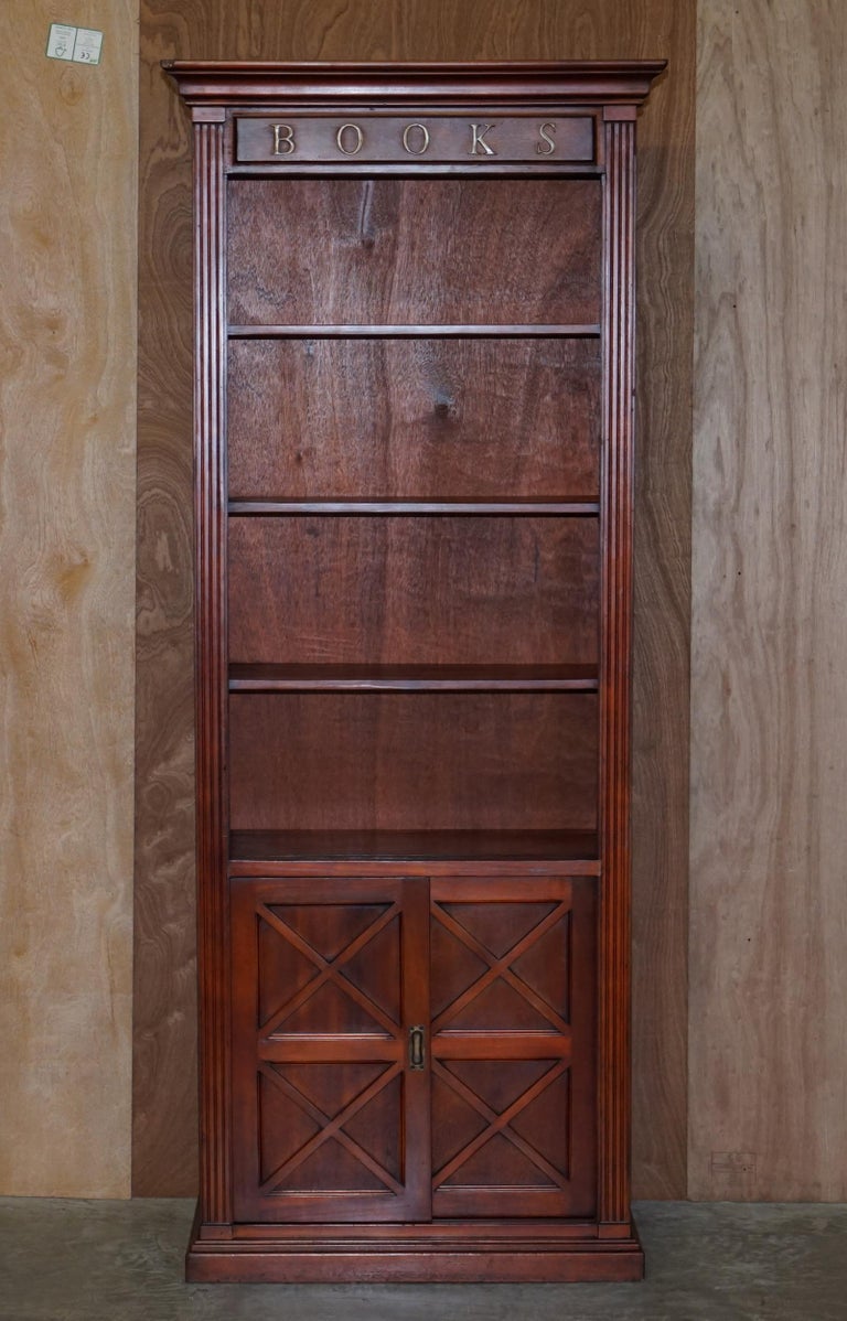 Stunning Very Tall Library Bookcase with Bronze Bookcase Letters ...