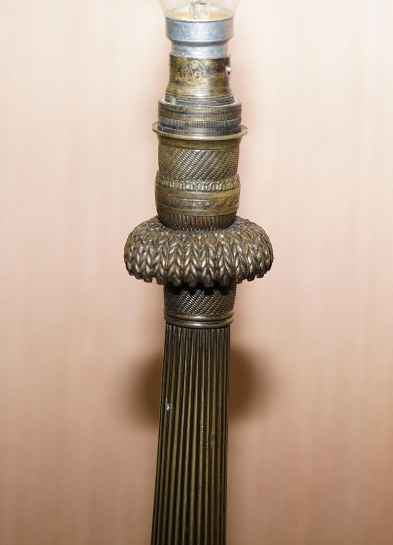 Stunning Victorian 1860-1880 Bronze Corinthian Pillared Lamp with Lion ...