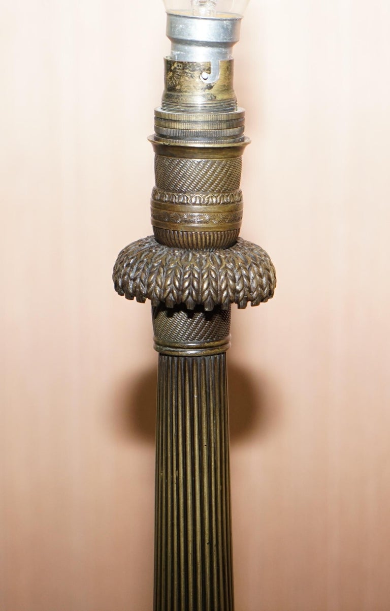 Stunning Victorian 1860-1880 Bronze Corinthian Pillared Lamp with Lion ...