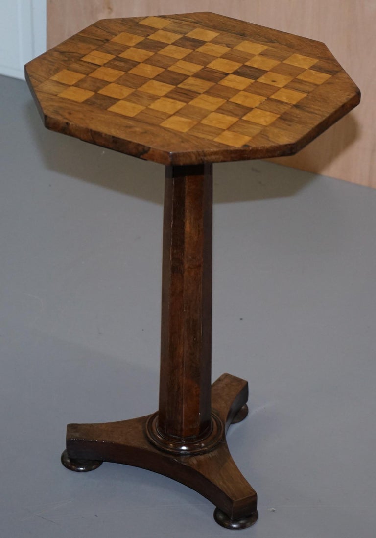 Stunning Victorian 1860 Redwood Pedestal Chess Games Checkers ...