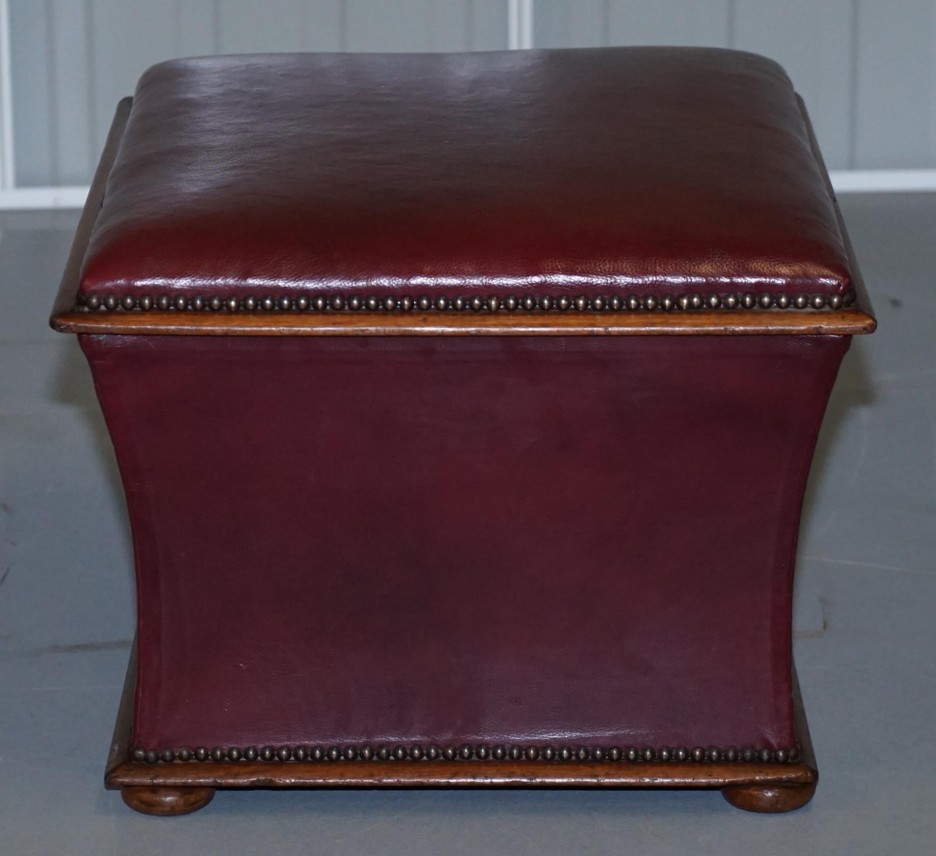 Stunning Victorian circa 1860 Oxblood Leather and English Walnut ...
