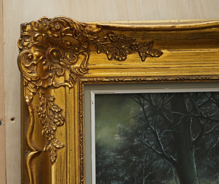 Stunning Victorian Large Scaled Dutch Oil Painting of a Winter Scene by ...