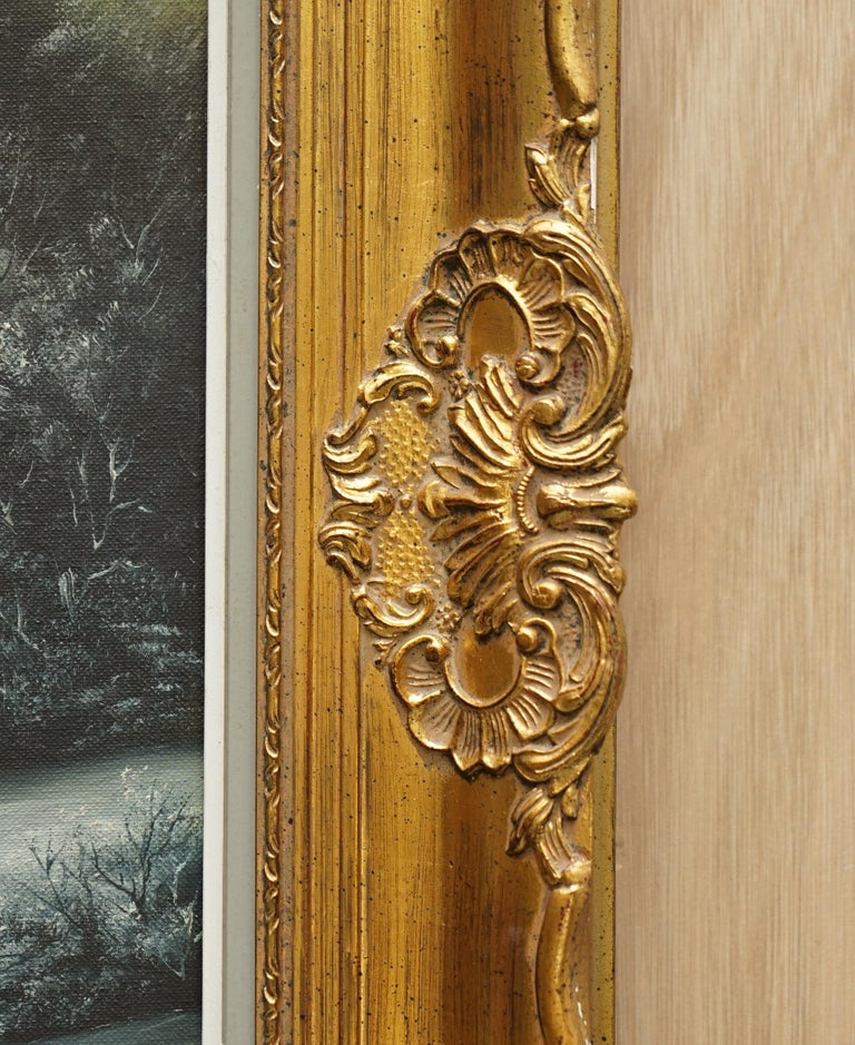 Stunning Victorian Large Scaled Dutch Oil Painting of a Winter Scene by ...