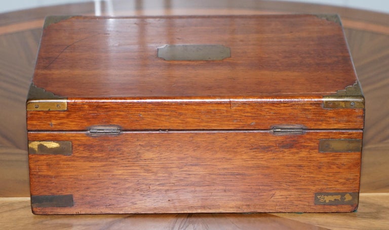 Stunning Victorian Mahogany Military Campaign Box, Cigars, Jewellery ...