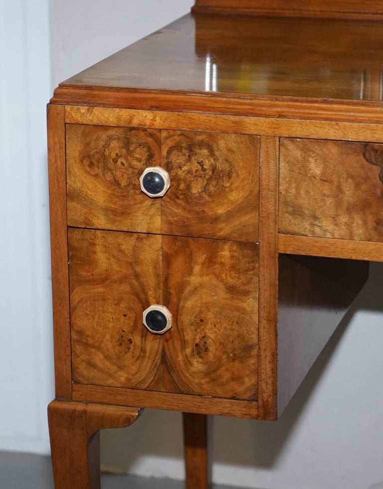 Quality circa 1940's Burr and Burl Walnut Dressing Table with Trifold ...